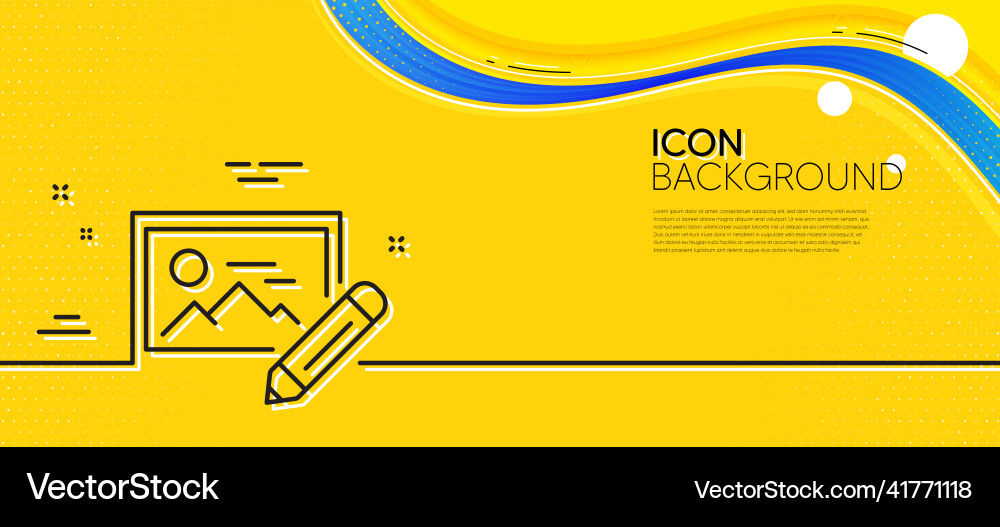 Photo edit line icon image thumbnail with pencil Vector Image