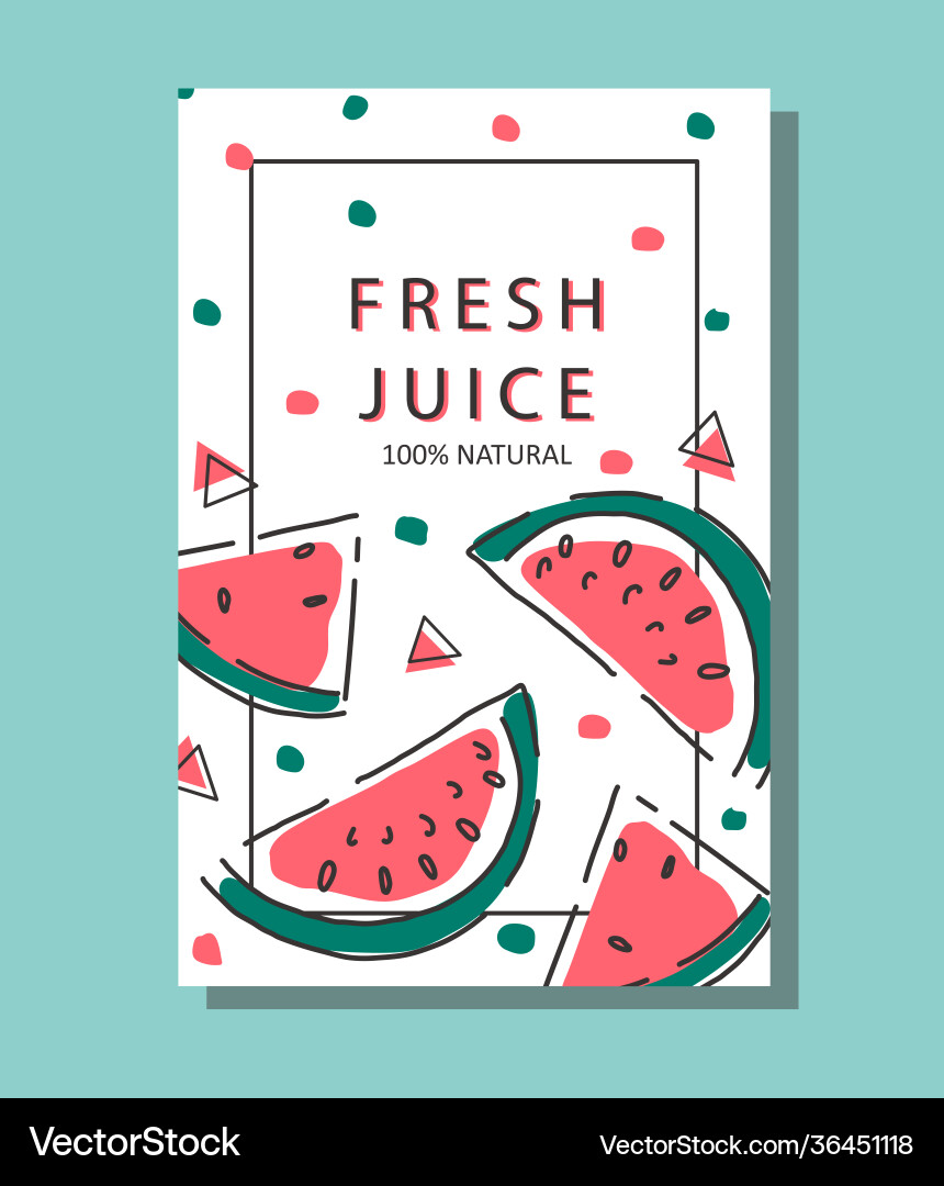 Poster with watermelon slices fresh Royalty Free Vector