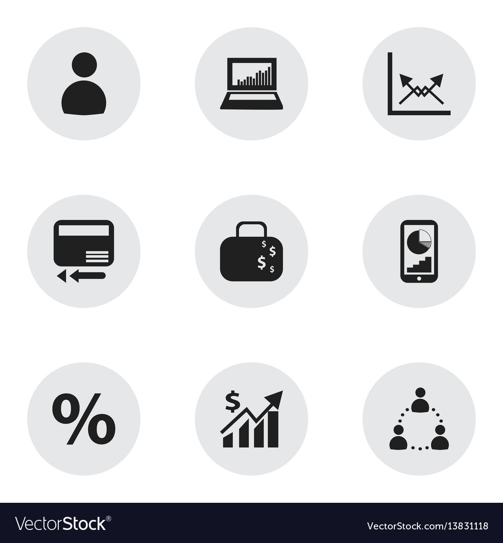 Set of 9 editable logical icons includes symbols Vector Image