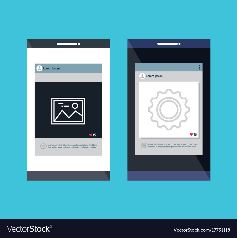 Smartphones set isolated icons Royalty Free Vector Image