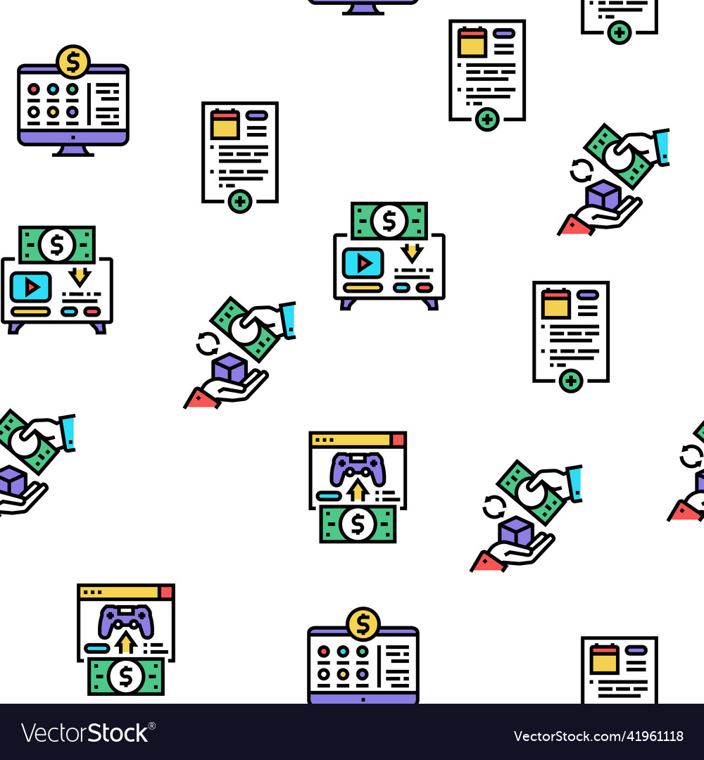 Subscription content seamless pattern Royalty Free Vector