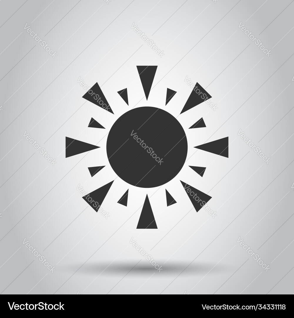 Sun icon in flat style sunlight sign on white Vector Image