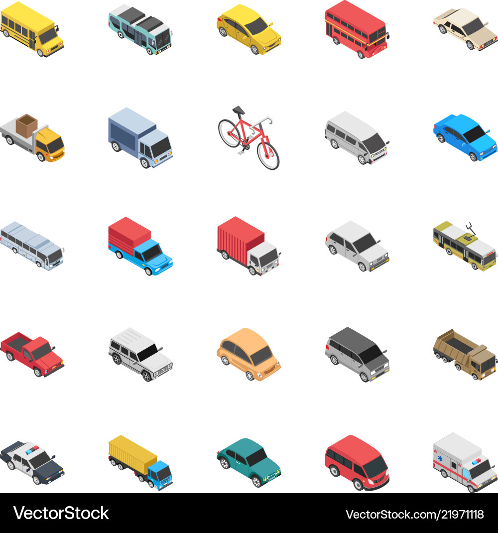 Transport flat icons Royalty Free Vector Image