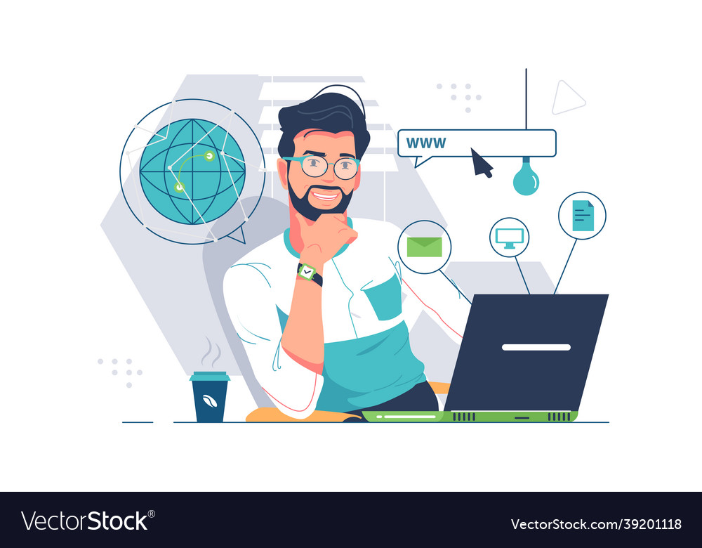 Web education and computer science Royalty Free Vector Image