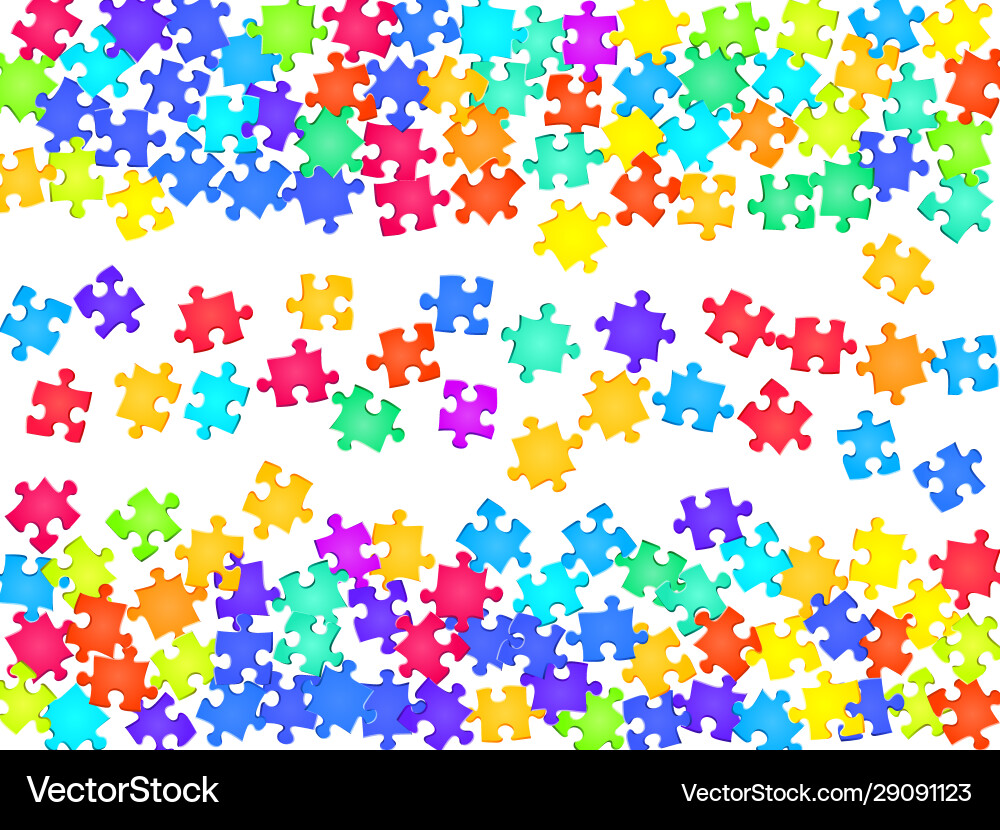 Abstract brainteaser jigsaw puzzle rainbow colors Vector Image