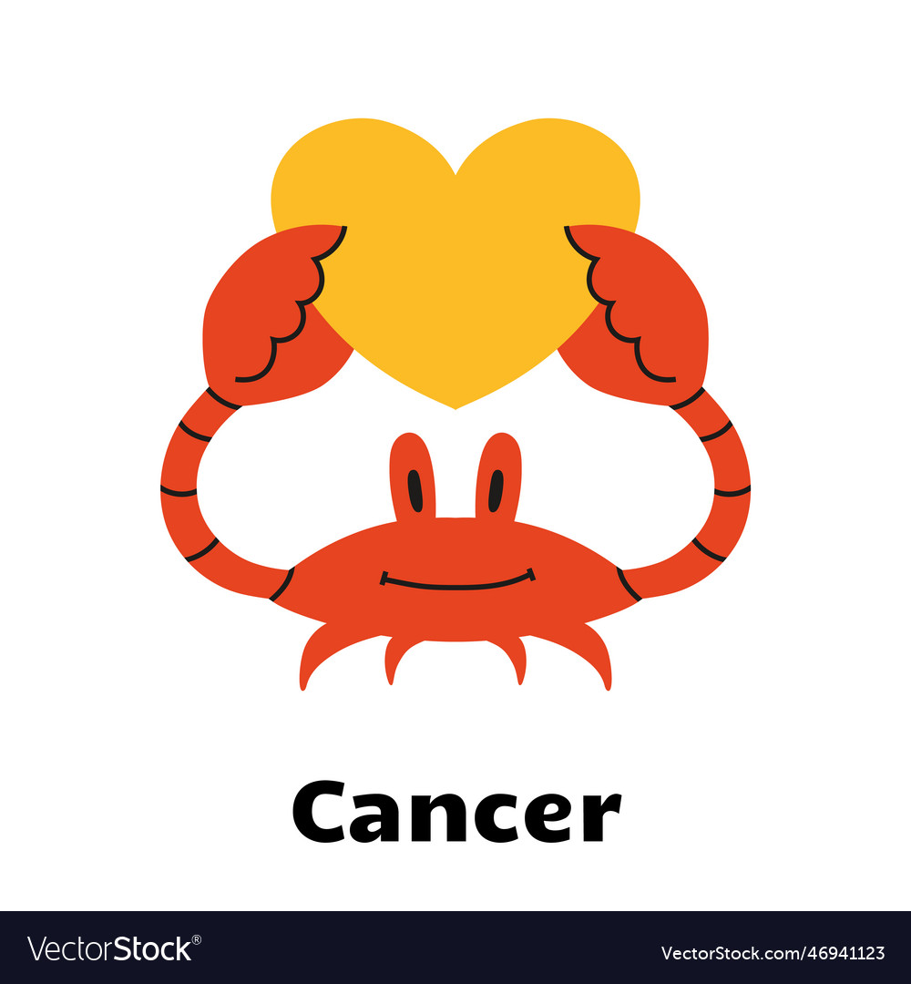 Astrological Zodiac Sign Cancer Isolated On White Vector Image