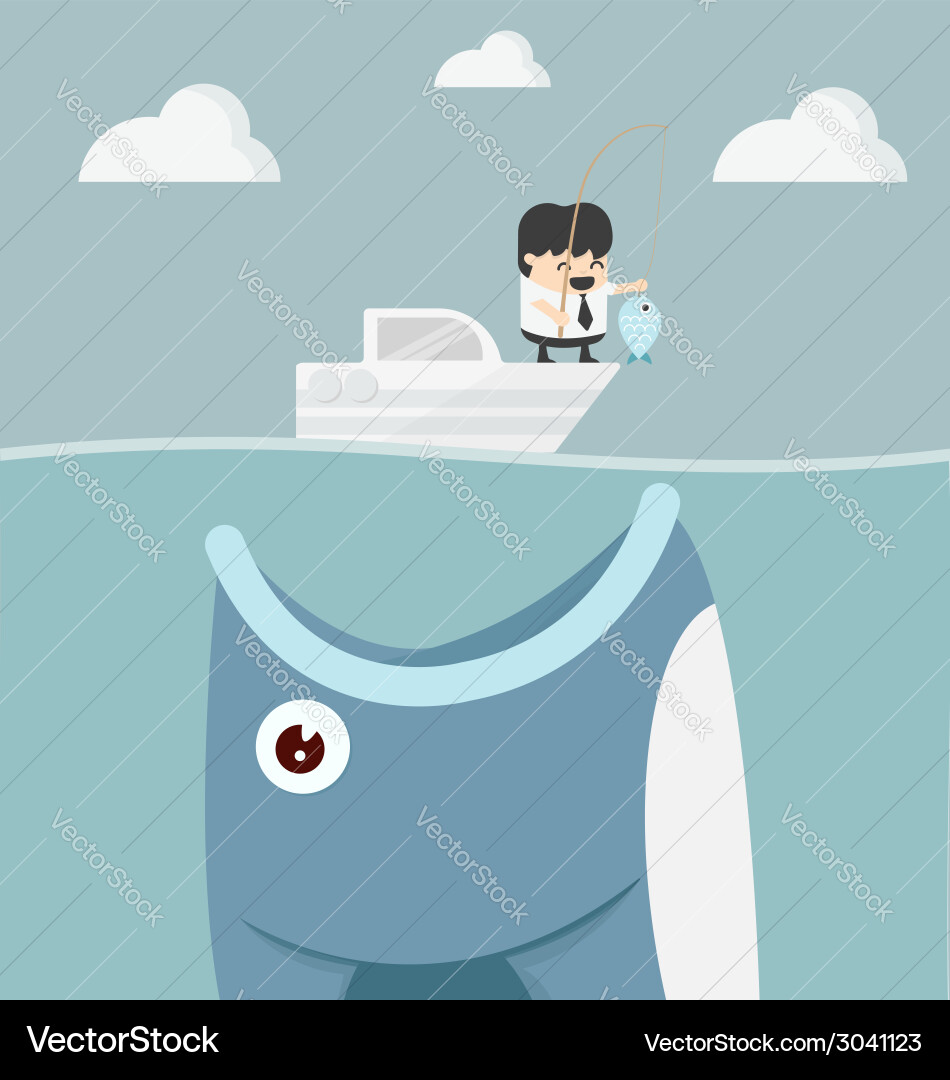 Big fish devouring small Royalty Free Vector Image