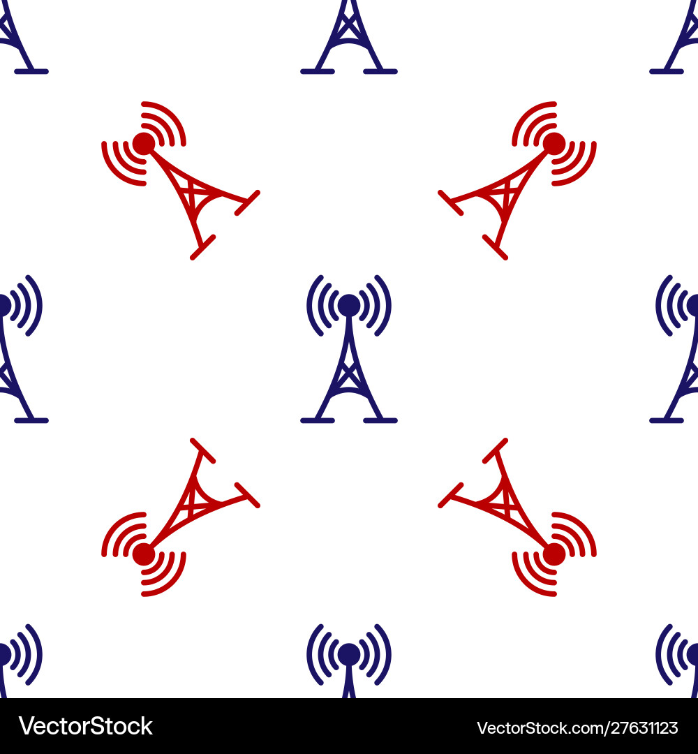 Blue and red antenna icon isolated seamless Vector Image