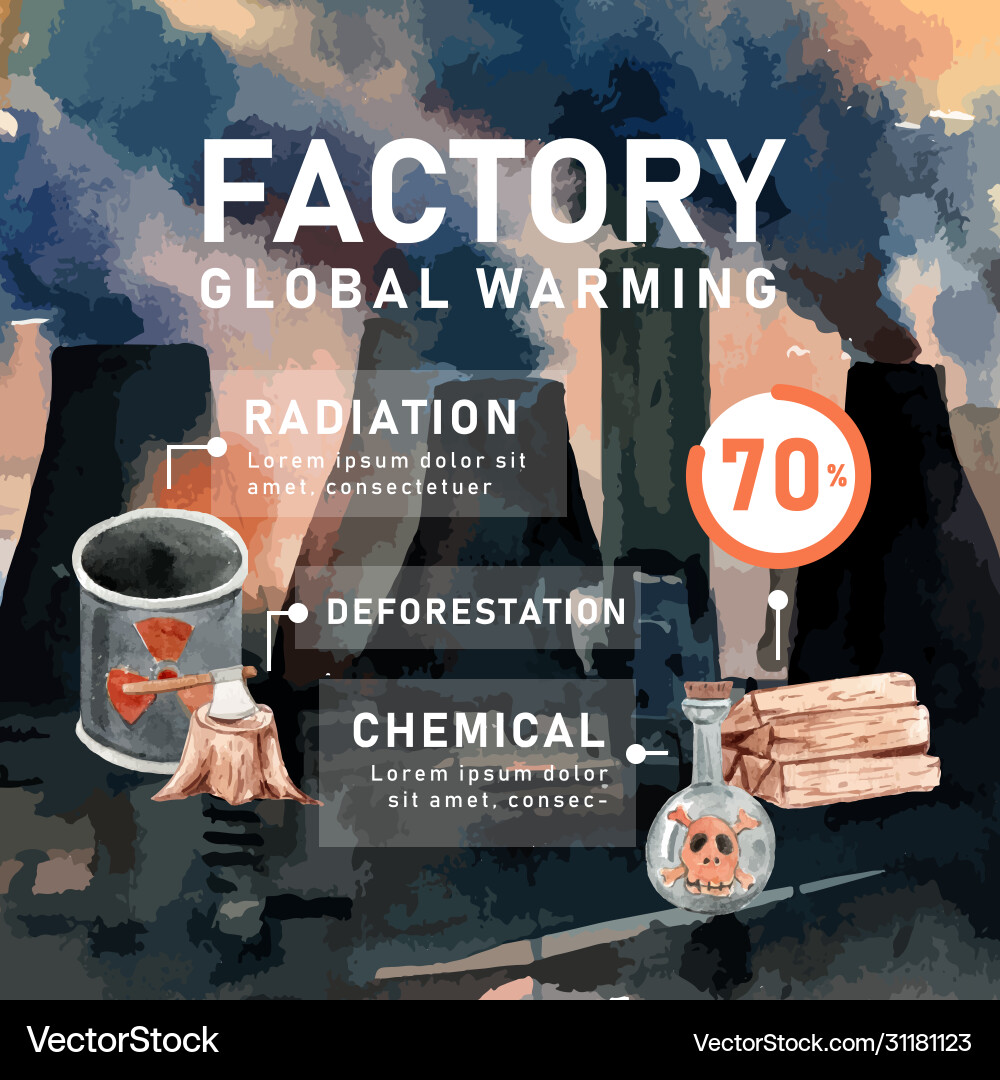 Global warming and pollution save world Royalty Free Vector