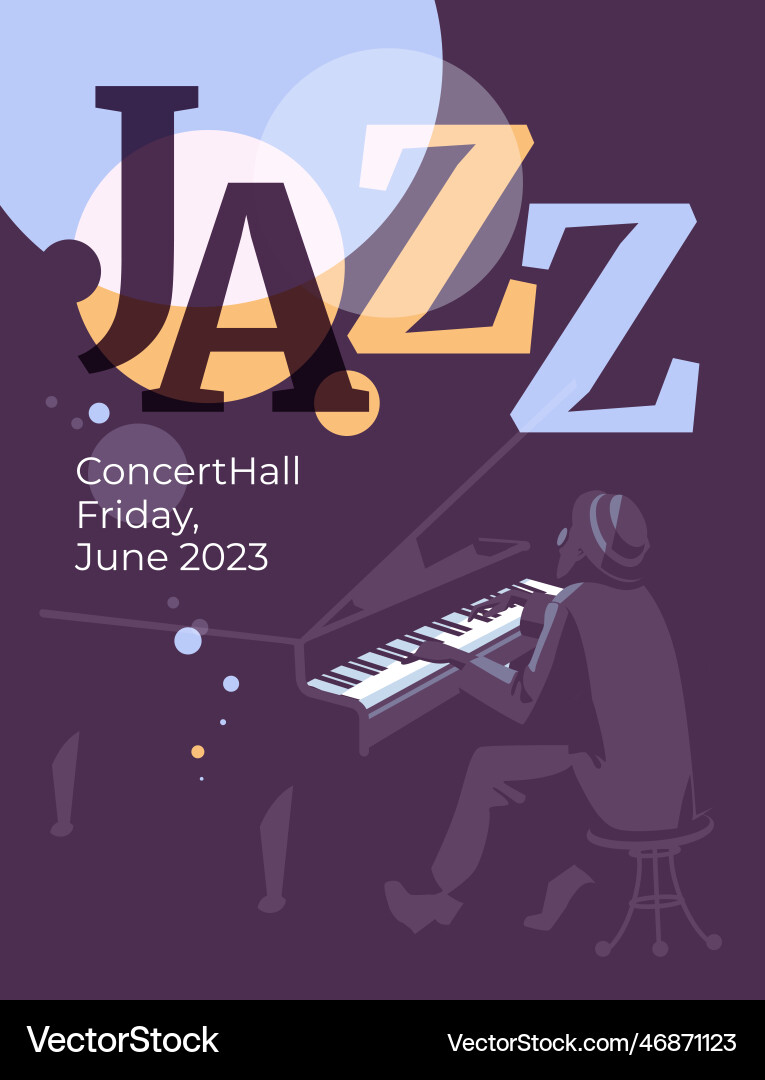 Jazz and classical music event poster design Vector Image