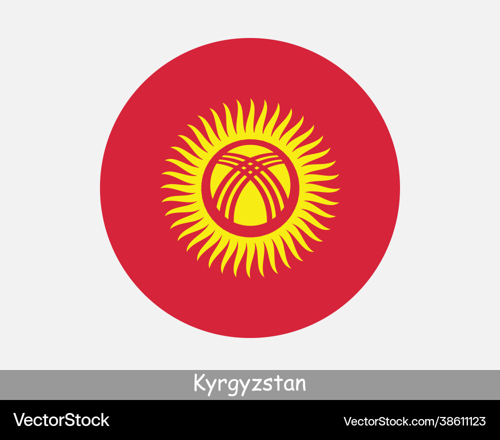 Kyrgyzstan round circle flag Royalty Free Vector Image