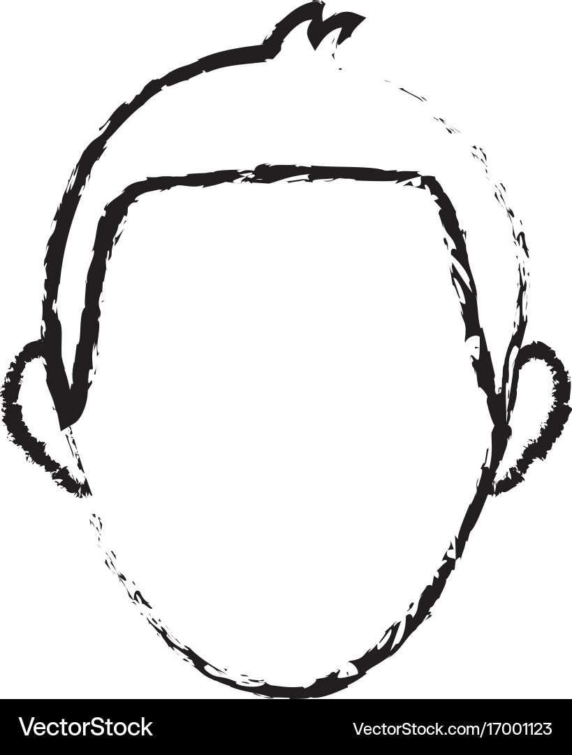 Man face character people contour image Royalty Free Vector