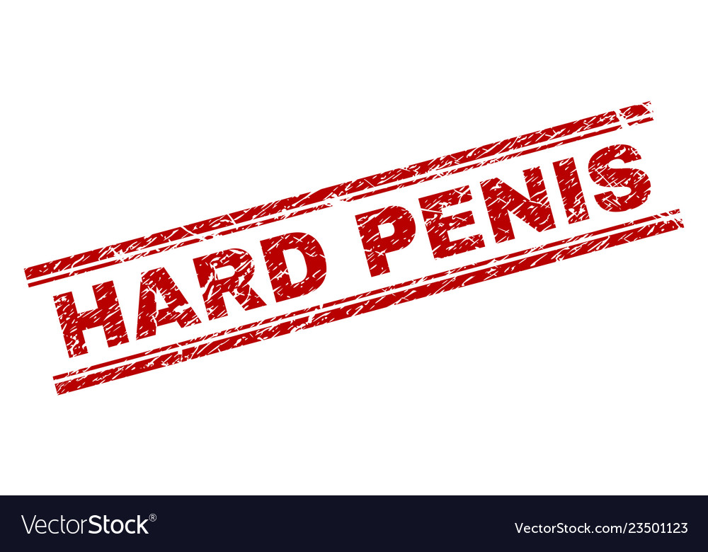 Scratched Textured Hard Penis Stamp Seal Vector Image