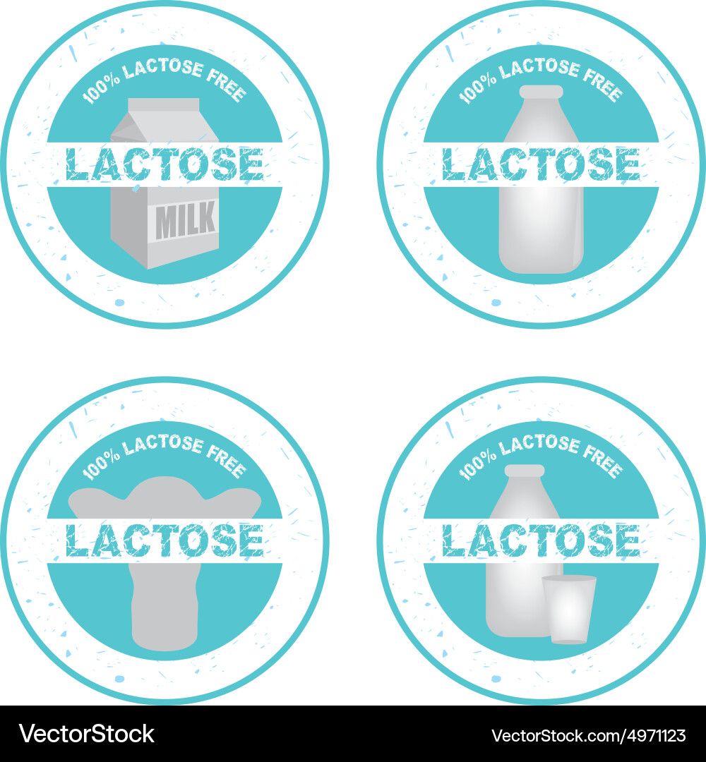 Set labels with text and lactose free products Vector Image