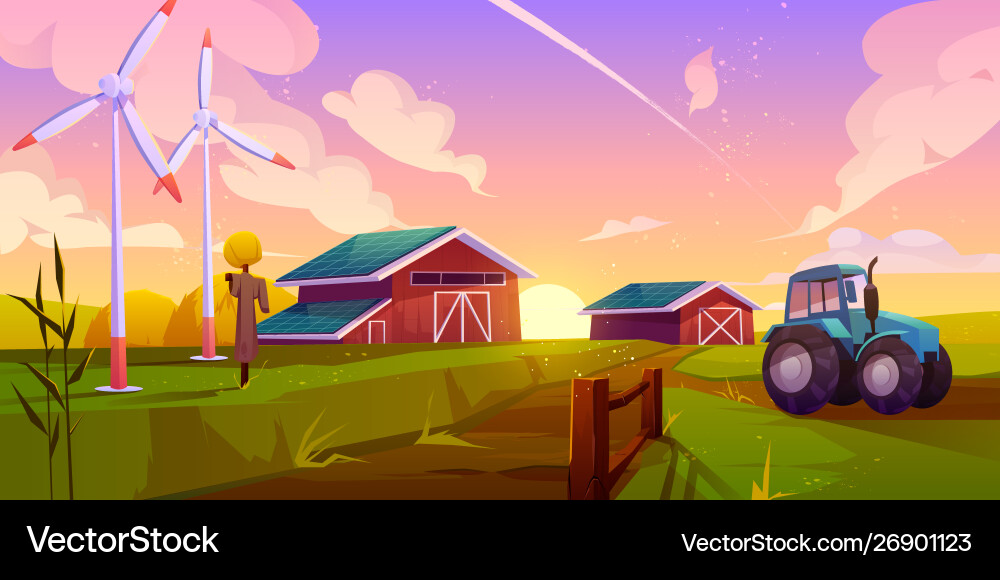 Smart ecological farming cartoon concept Vector Image