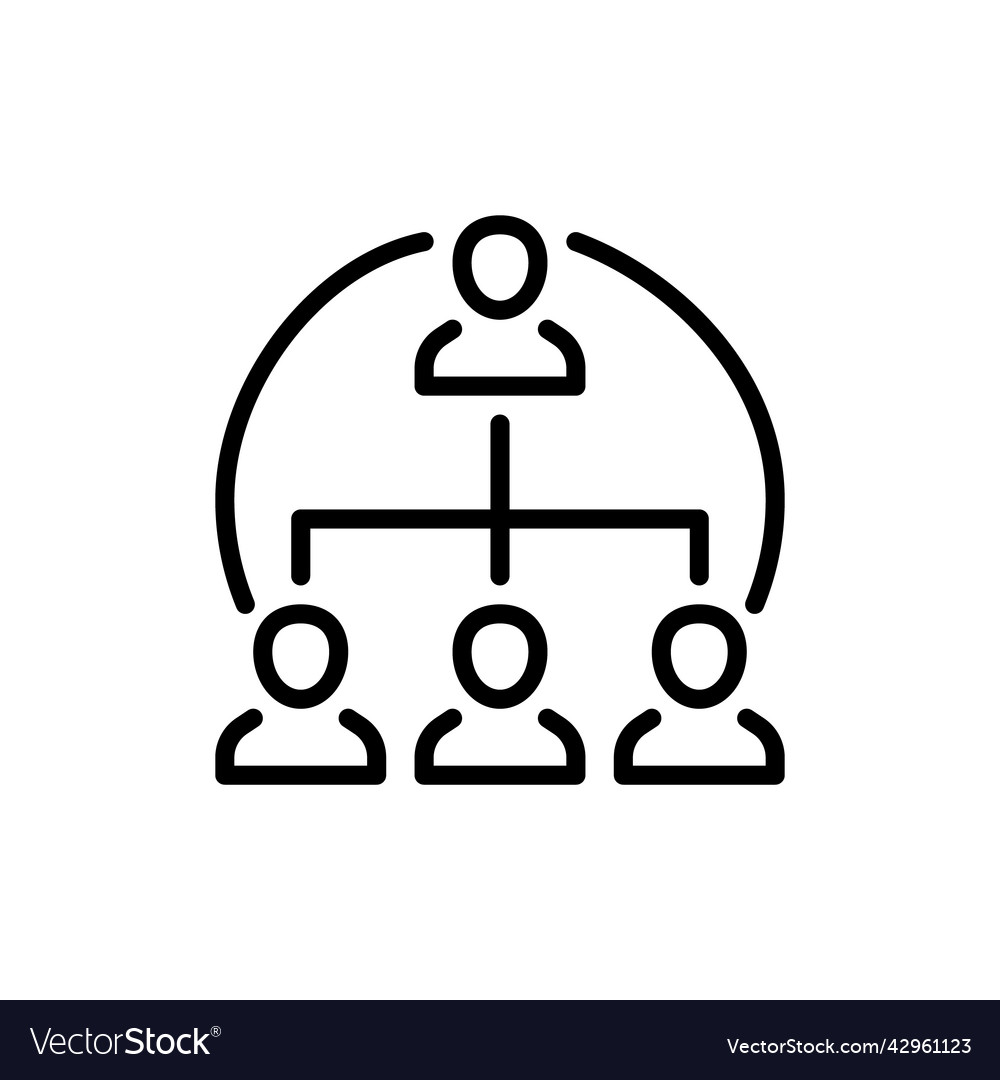 Subordination filled line icon linear style sign Vector Image Subordination filled line icon linear style sign Vector Image