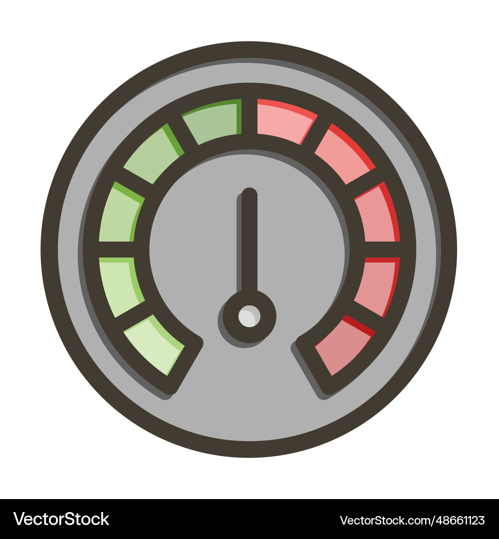 Tachometer thick line filled colors icon Vector Image