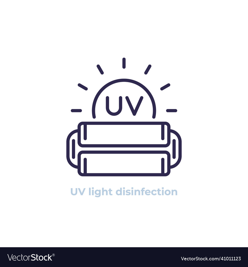 Uv light disinfection line icon on white Vector Image