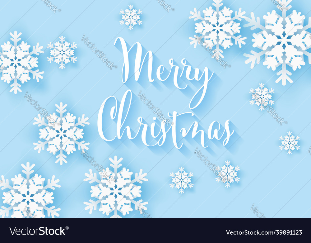 Winter snowflake greeting banner with blue Vector Image