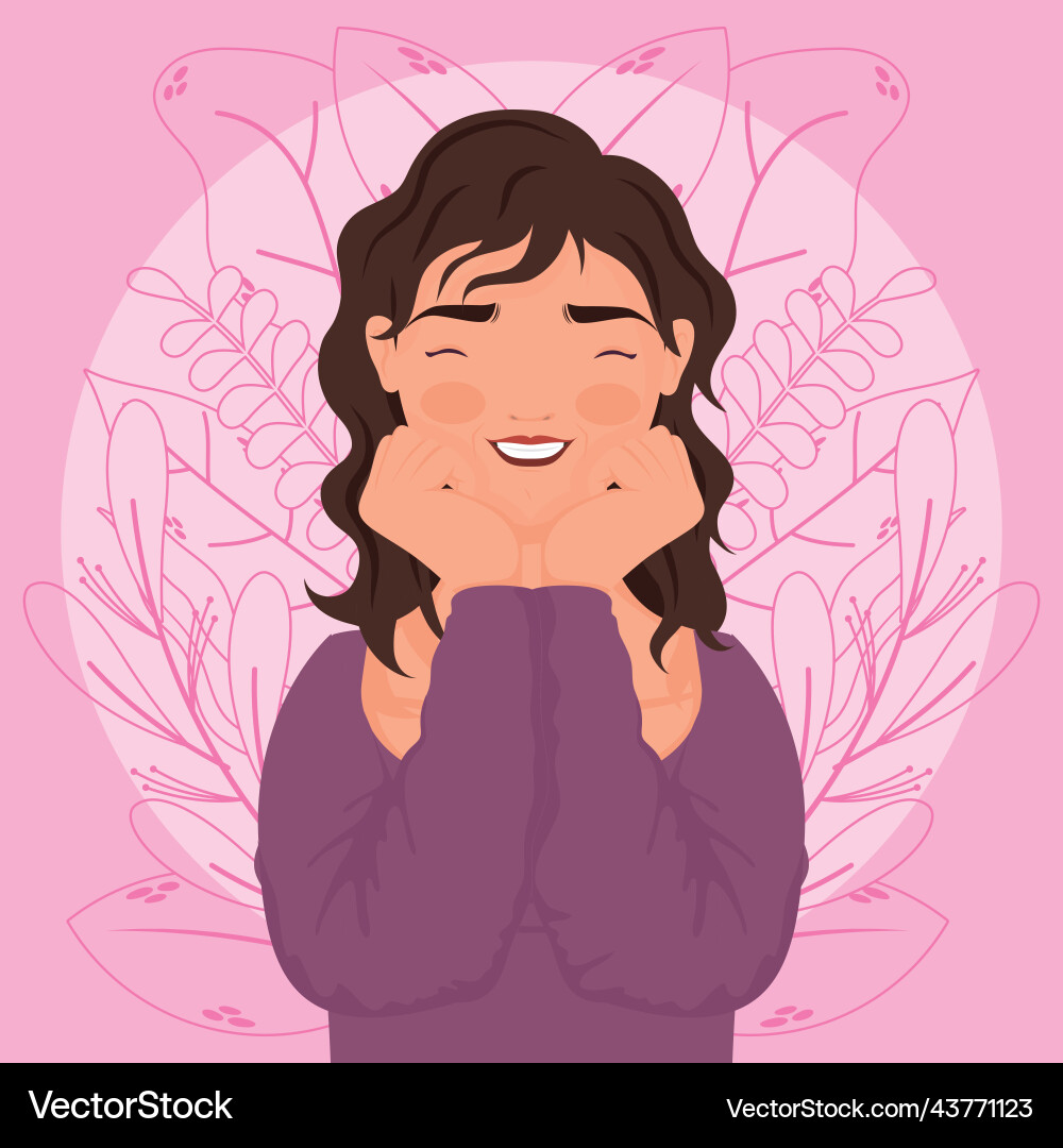 Young woman smiling scene Royalty Free Vector Image