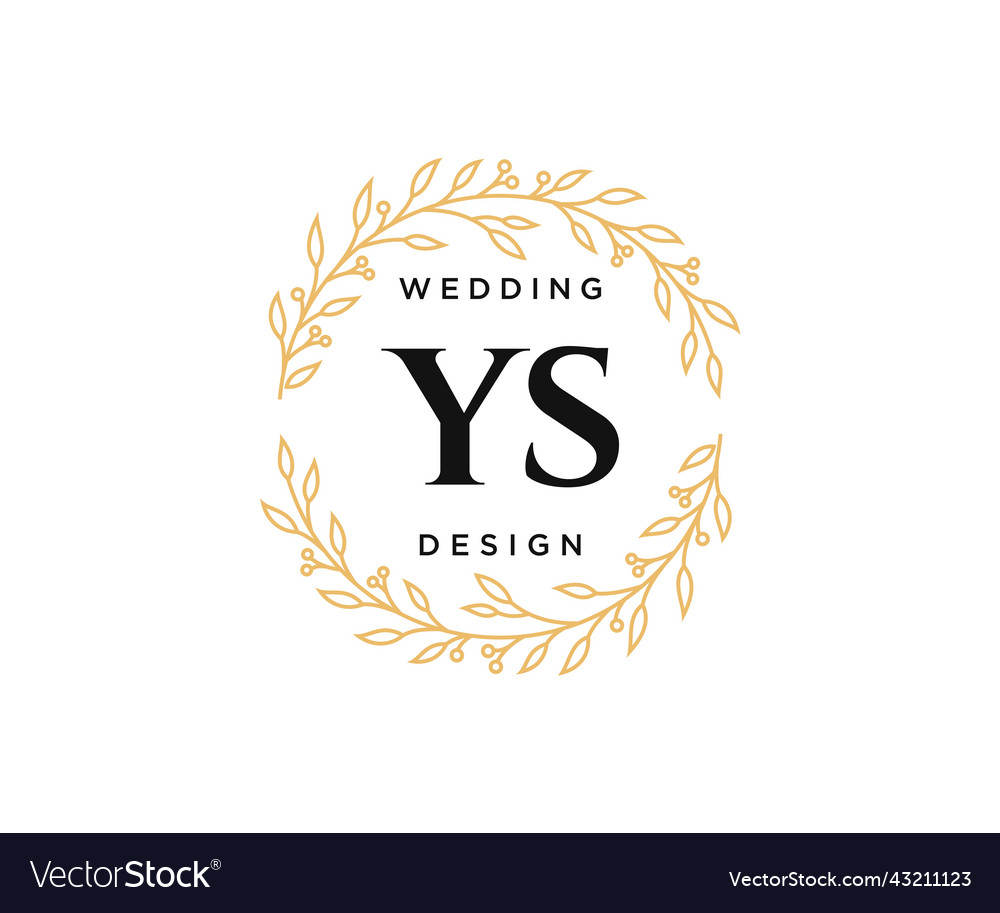 Ys initials letter wedding monogram logos Vector Image