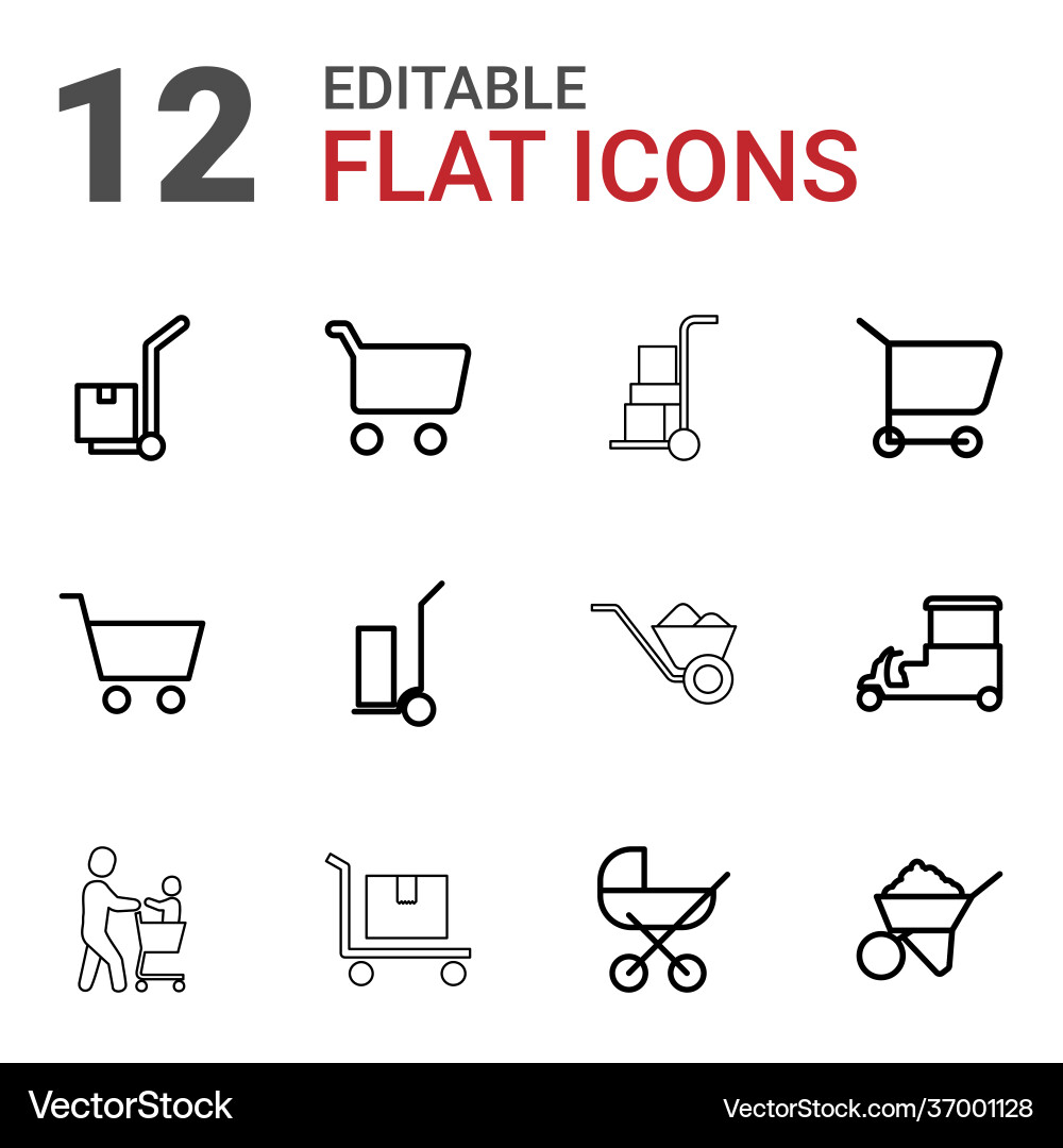 12 cart icons Royalty Free Vector Image - VectorStock