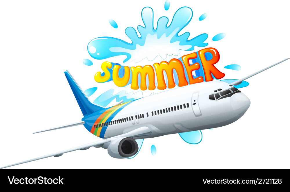 An airplane adventure for summer Royalty Free Vector Image