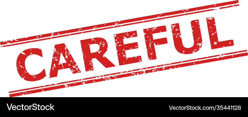Careful seal with corroded style and double Vector Image
