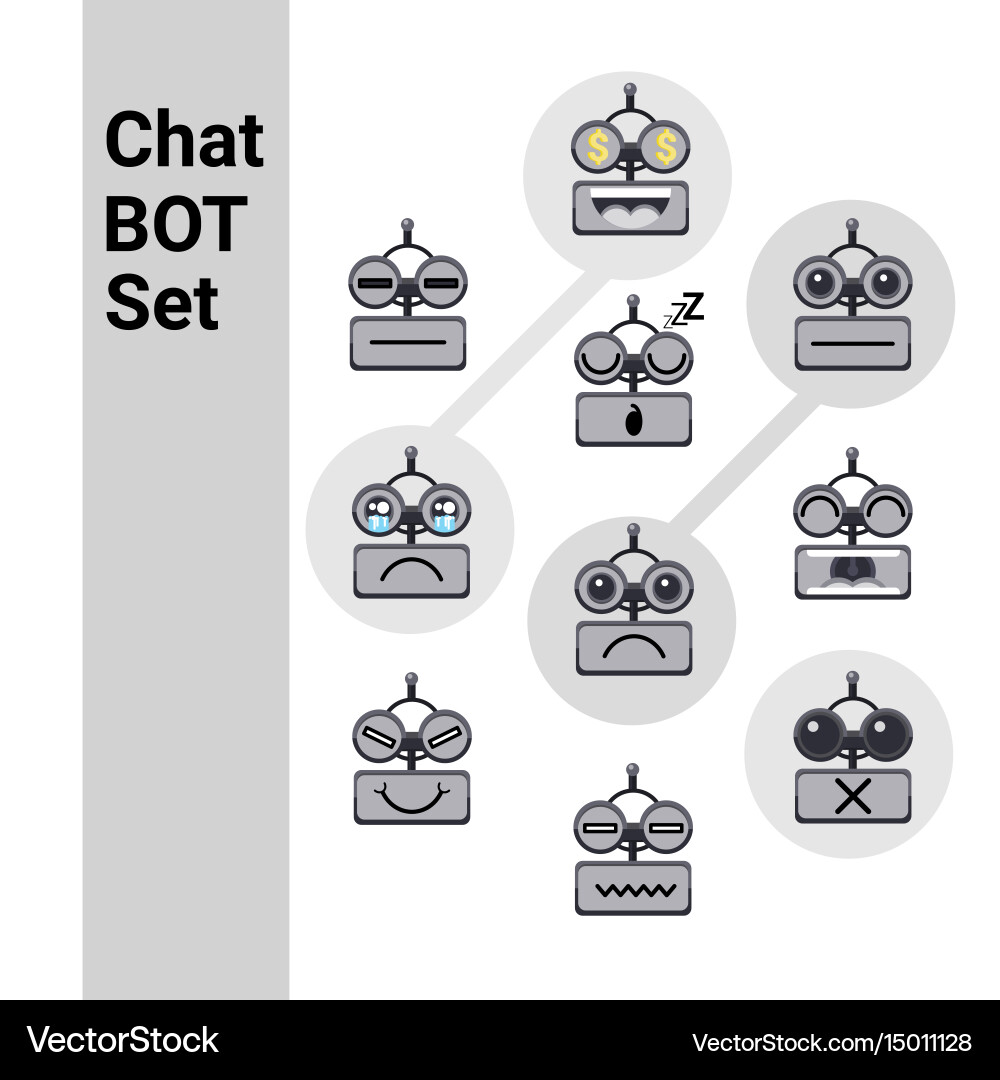 Cartoon robot face smiling cute emotion negative Vector Image
