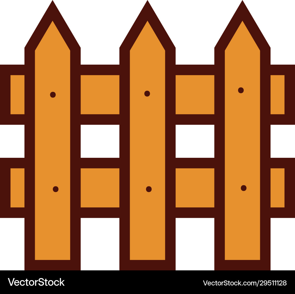 Fence wooden farm flat style Royalty Free Vector Image