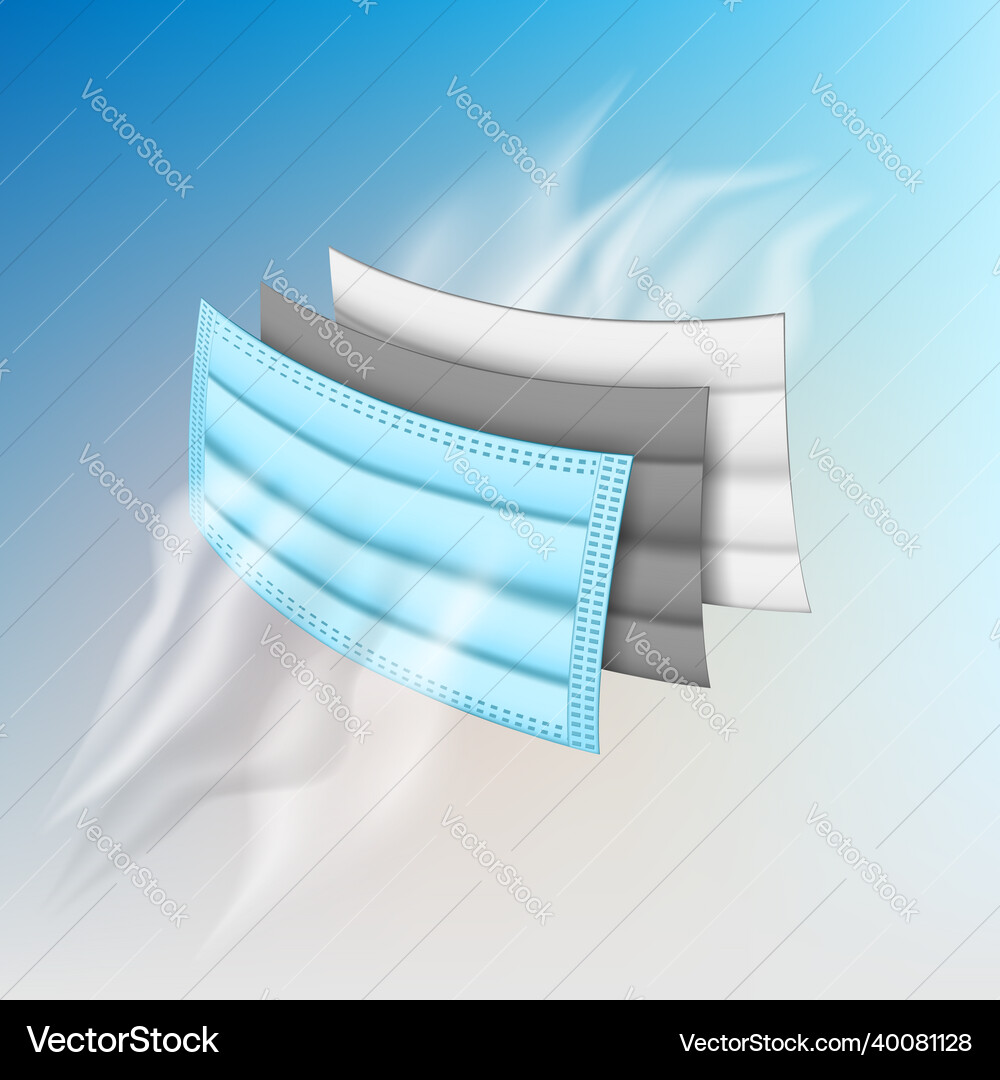 Filter layer of medical mask with protect Vector Image
