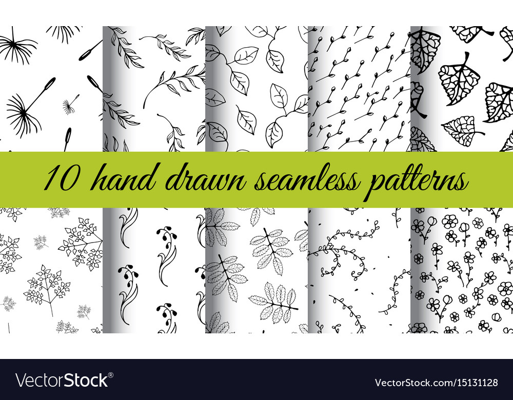 Hand drawn nature pattern Royalty Free Vector Image