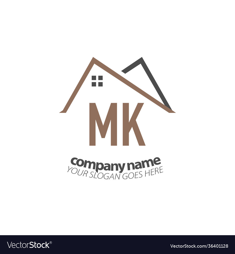 Initial letter mk home logo design template Vector Image