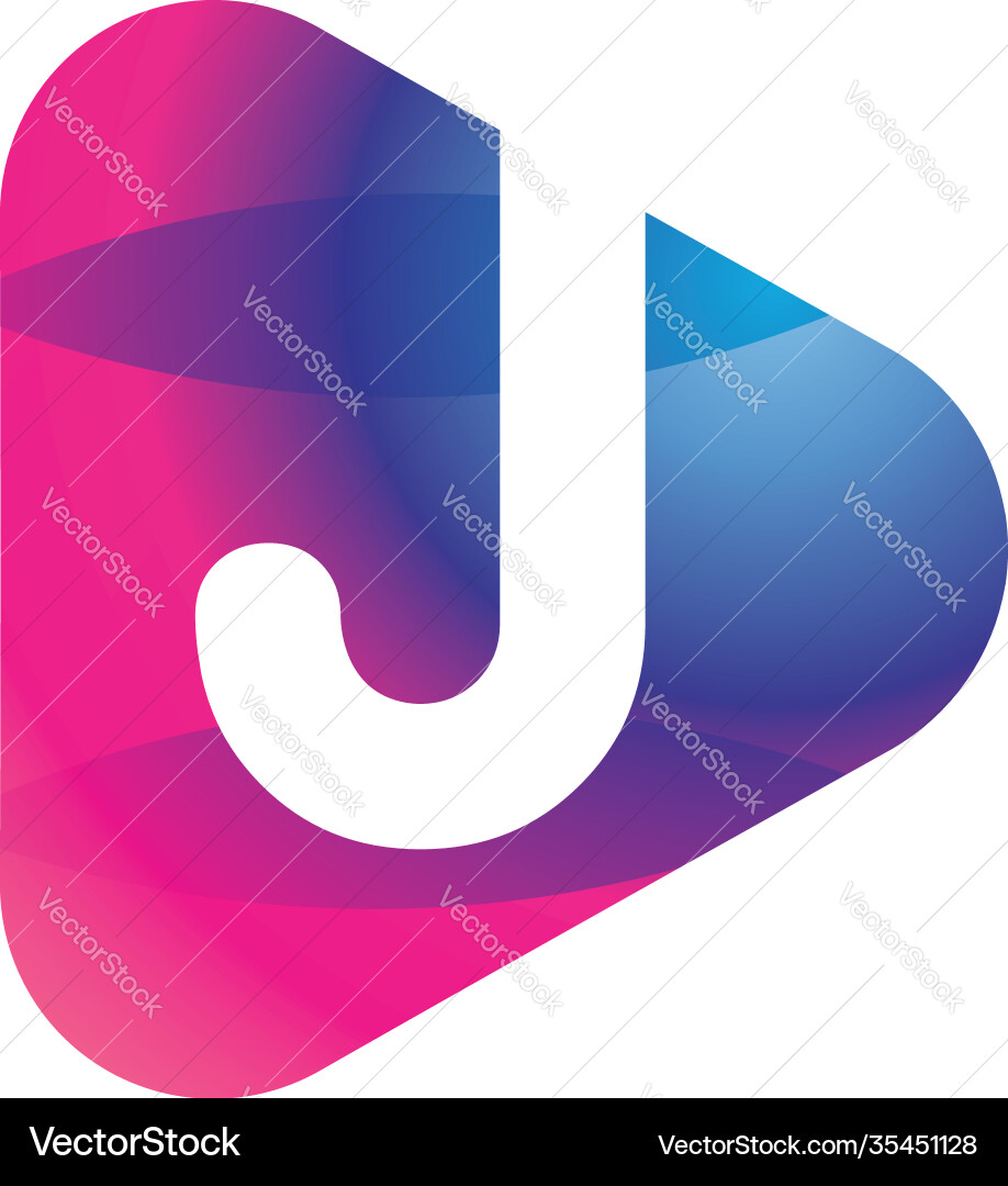 J play colorful logo design concept Royalty Free Vector