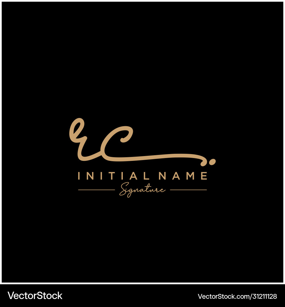Letter rcr signature logo template Royalty Free Vector Image