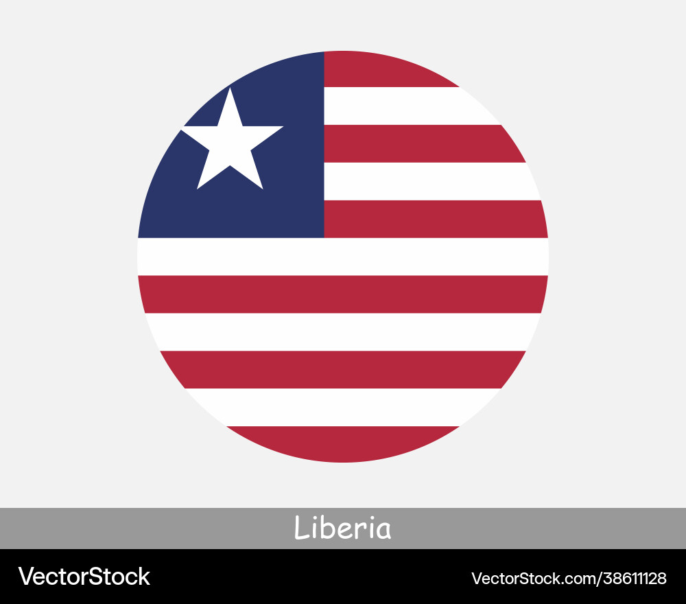 Liberia round circle flag Royalty Free Vector Image