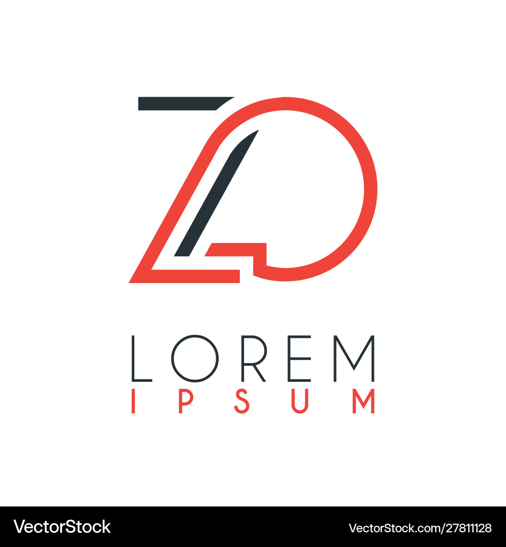 Logo between letter z and o or zo Royalty Free Vector Image