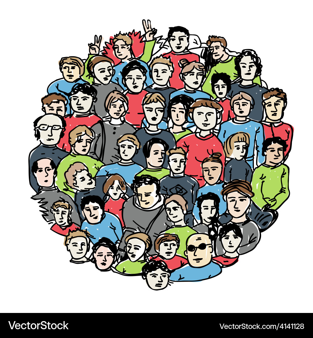 People group color version Royalty Free Vector Image