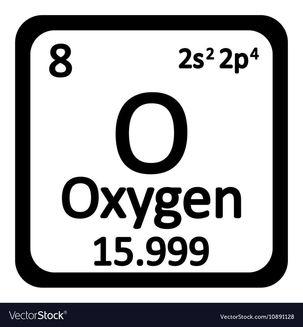 Periodic Table Element Oxygen Icon Royalty Free Vector Image