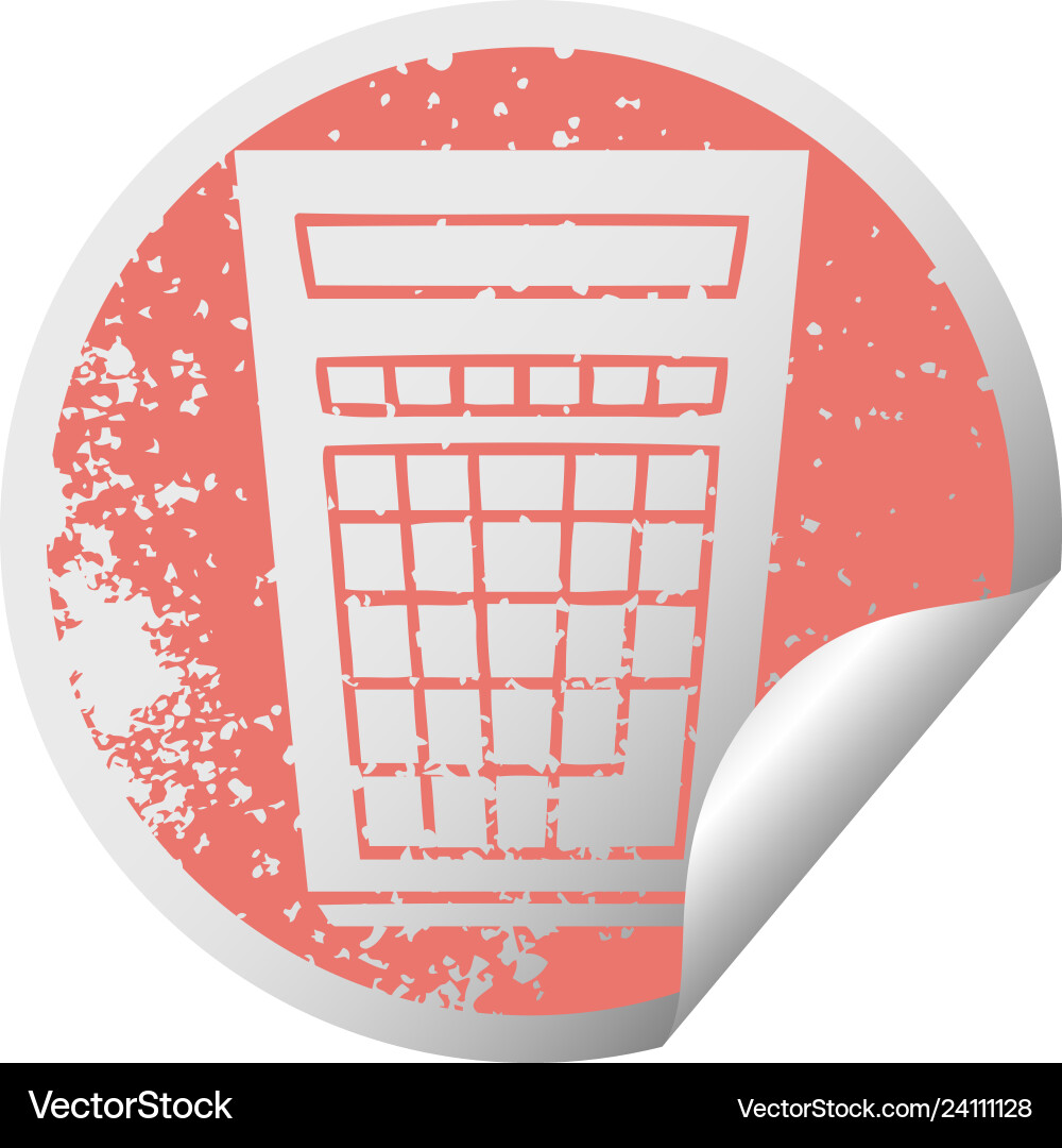 Quirky distressed circular peeling sticker symbol Vector Image