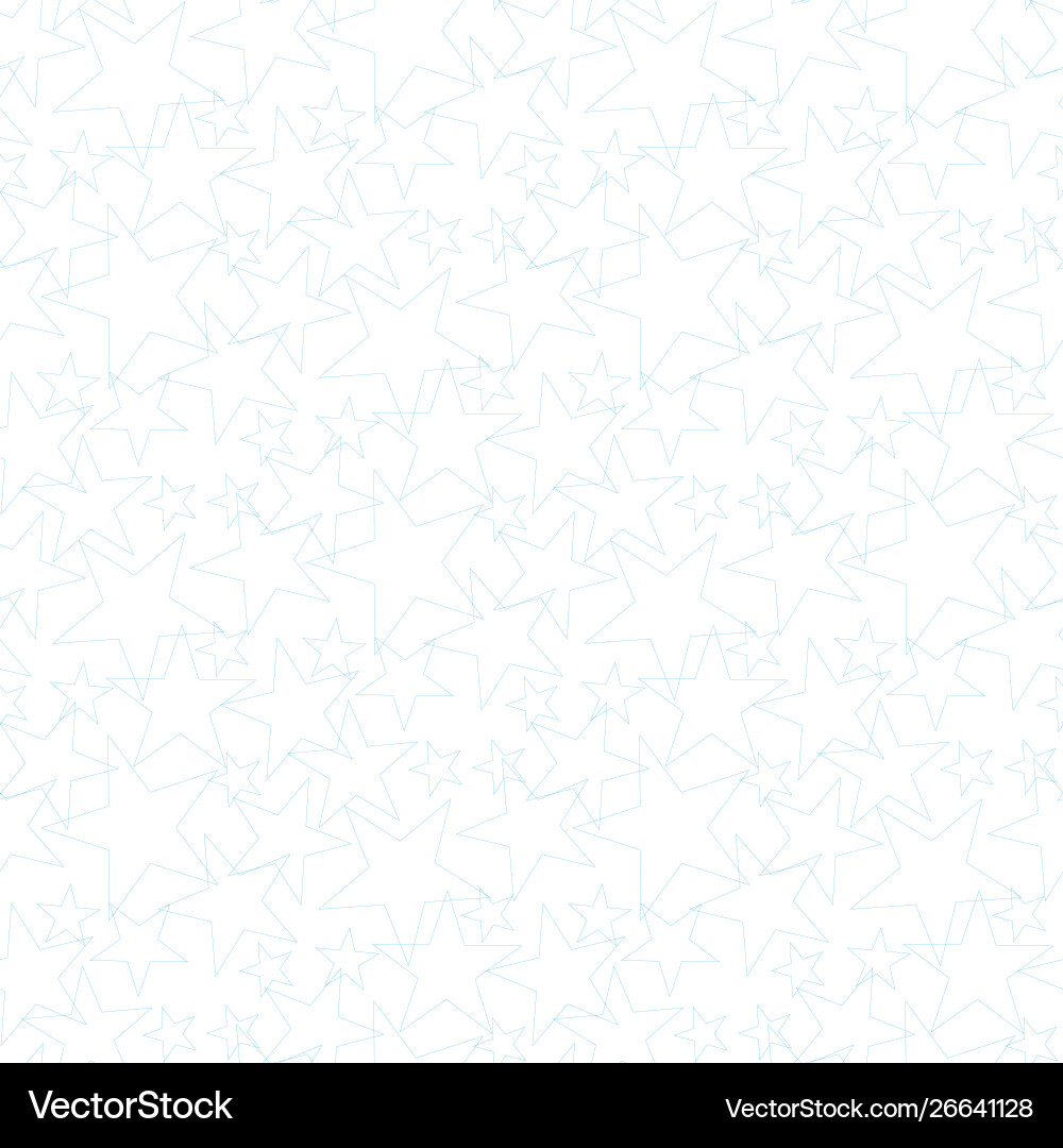 Star seamless pattern cute blue stars on a yellow Vector Image