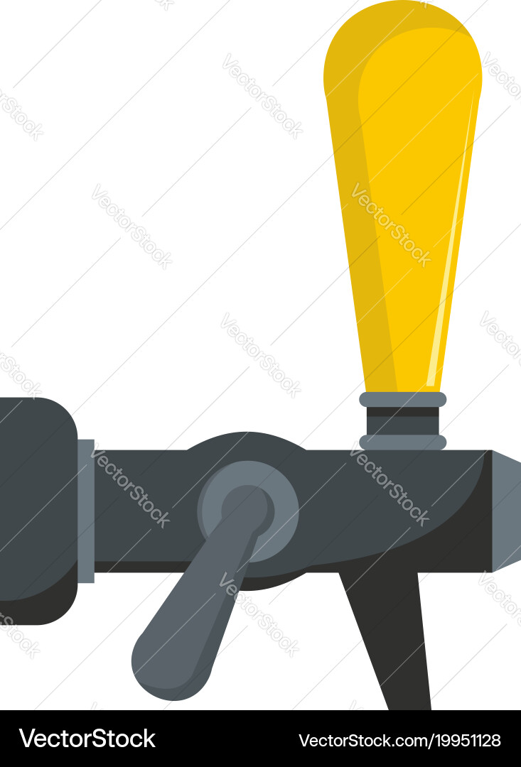 Steel faucet icon flat style Royalty Free Vector Image