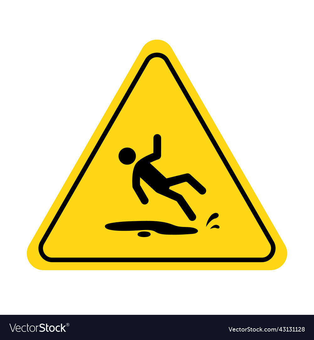 Wet Floor Icon Slippery Floor Caution Sign Vector Image