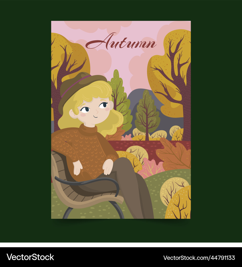 Autumn season poster design Royalty Free Vector Image