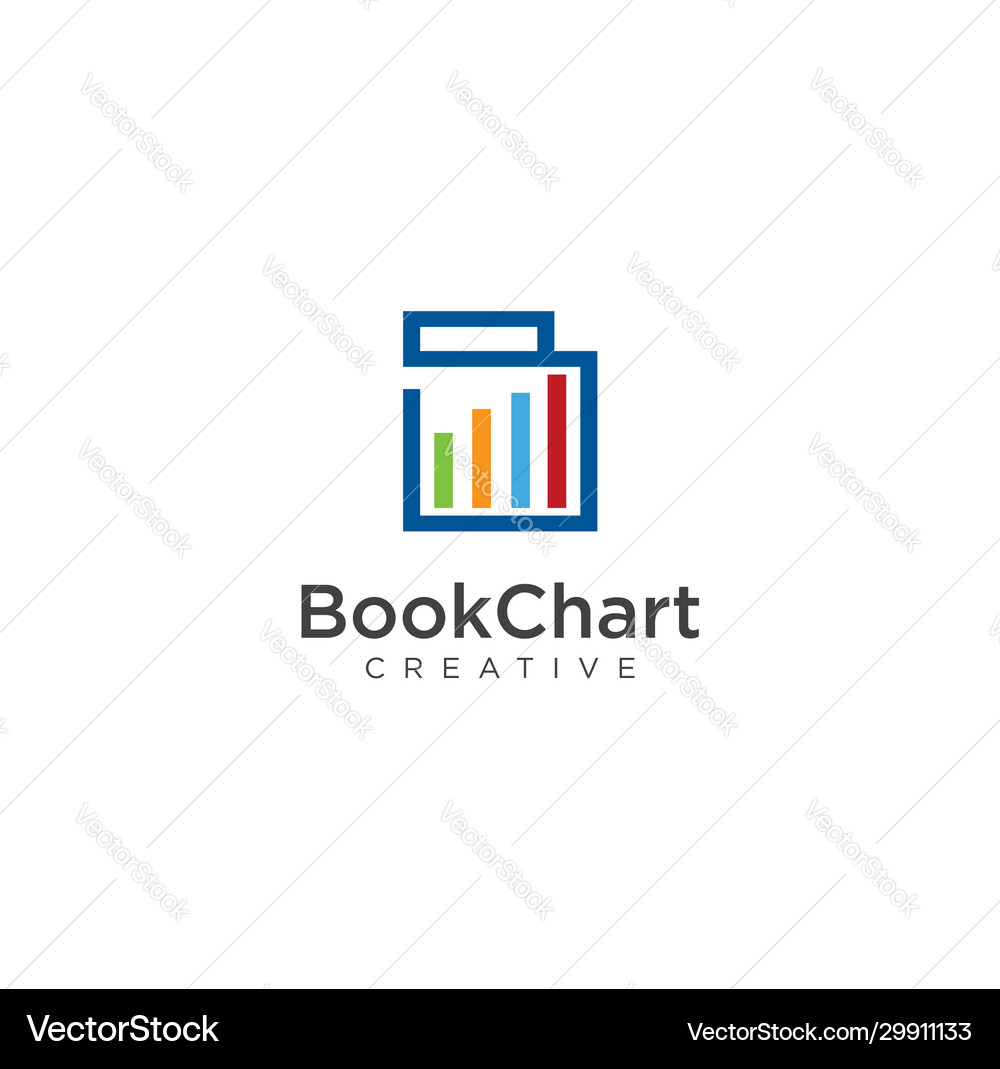 Business education chart book logo design Vector Image