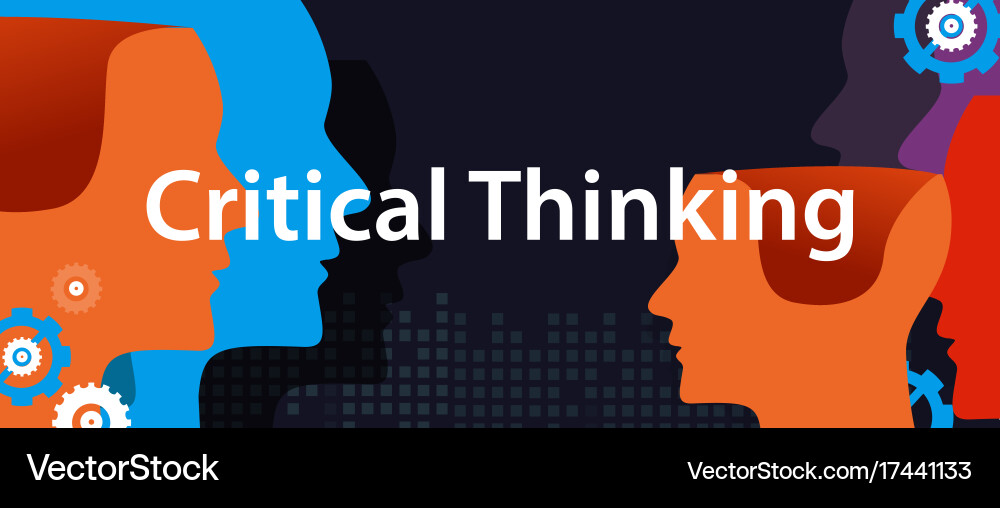 Critical thinking concept creative solution Vector Image