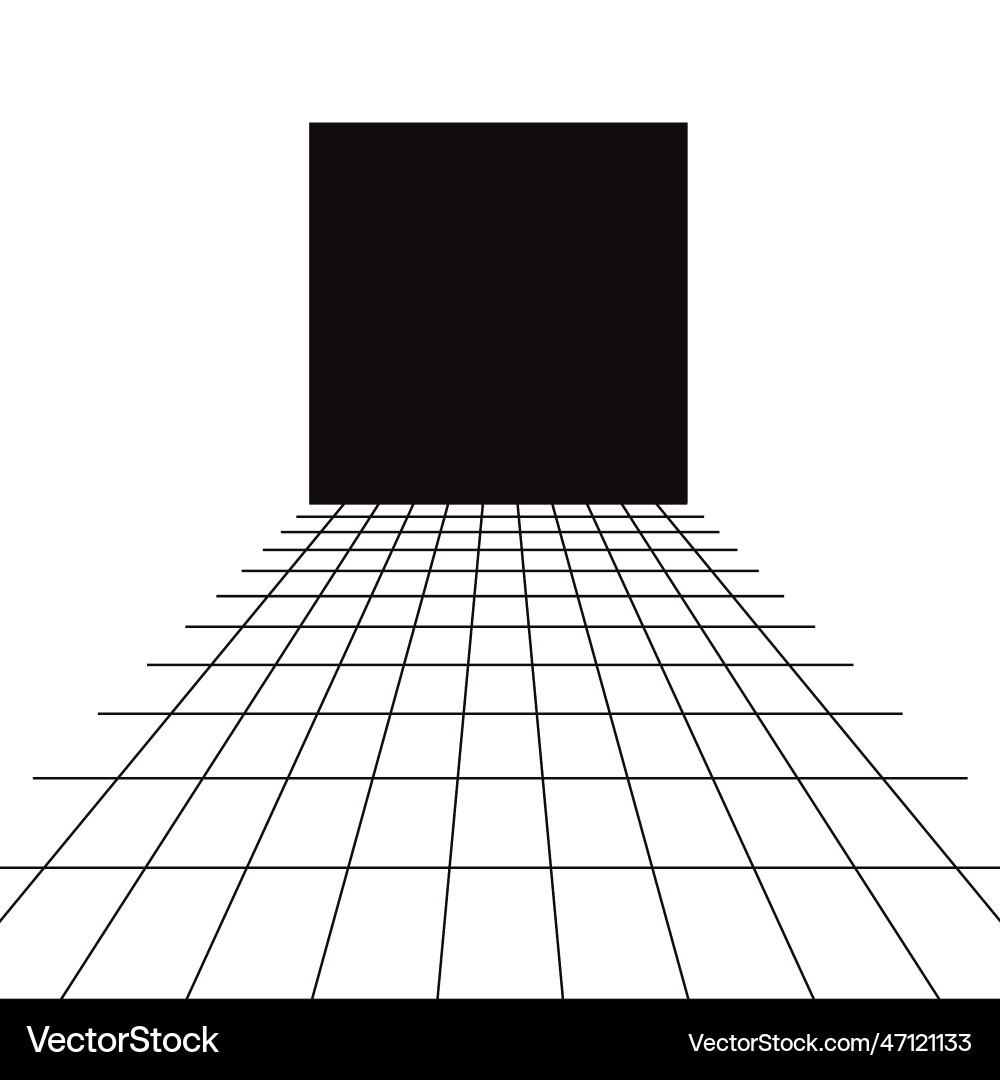 Cyber grid retro punk perspective rectangular Vector Image