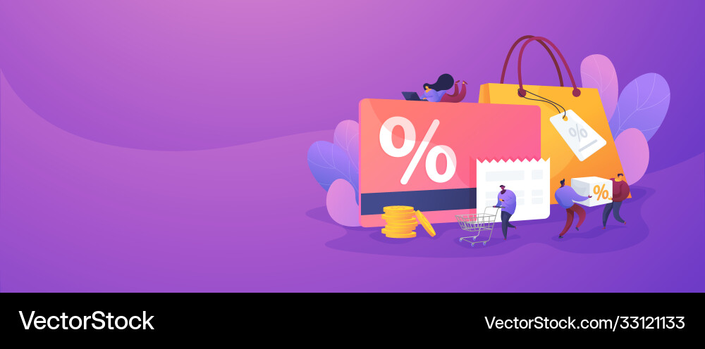 Discount and loyalty card web banner concept Vector Image
