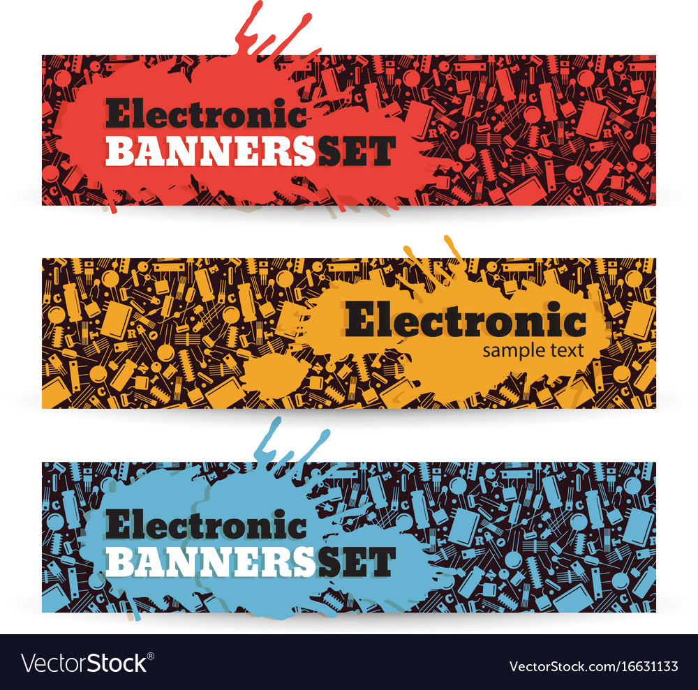Electronic banners set Royalty Free Vector Image