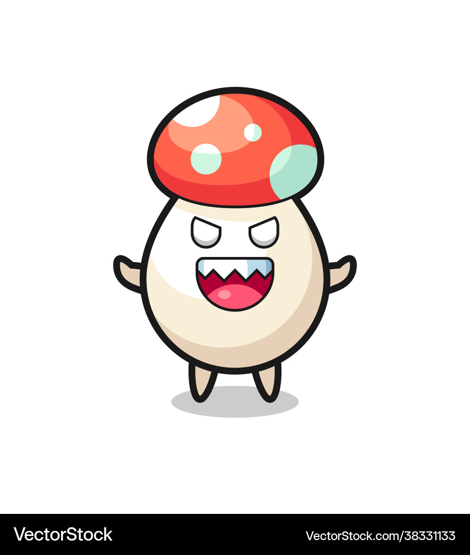 Evil mushroom mascot character Royalty Free Vector Image